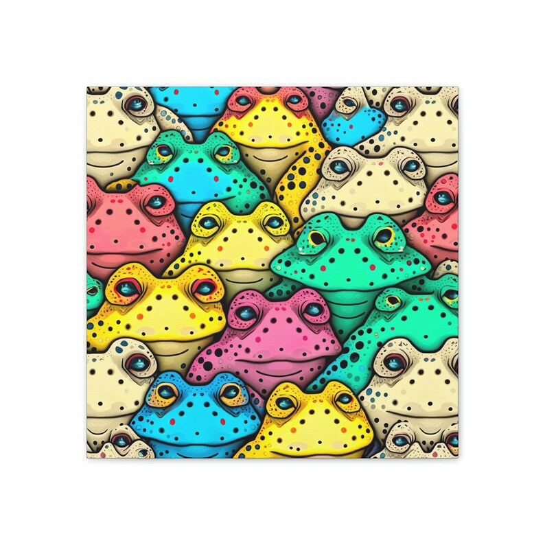 Trippy Toads Looking Canvas Wall Art, Toad Decor Nature Wall Art ...