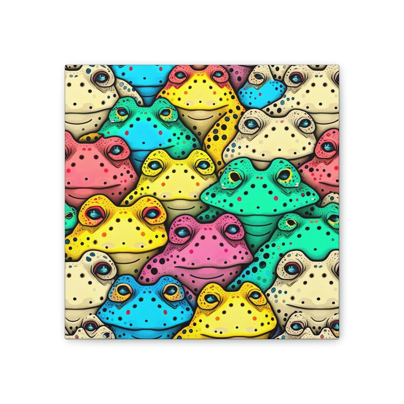 Trippy Toads Looking Canvas Wall Art, Toad Decor Nature Wall Art ...