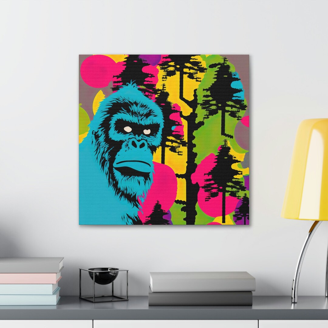 Forestry Sasquatch Pop Art Wall Decor, Colorful Canvas Wall Art ...
