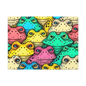Trippy Toads Looking Canvas Wall Art, Toad Decor Nature Wall Art ...