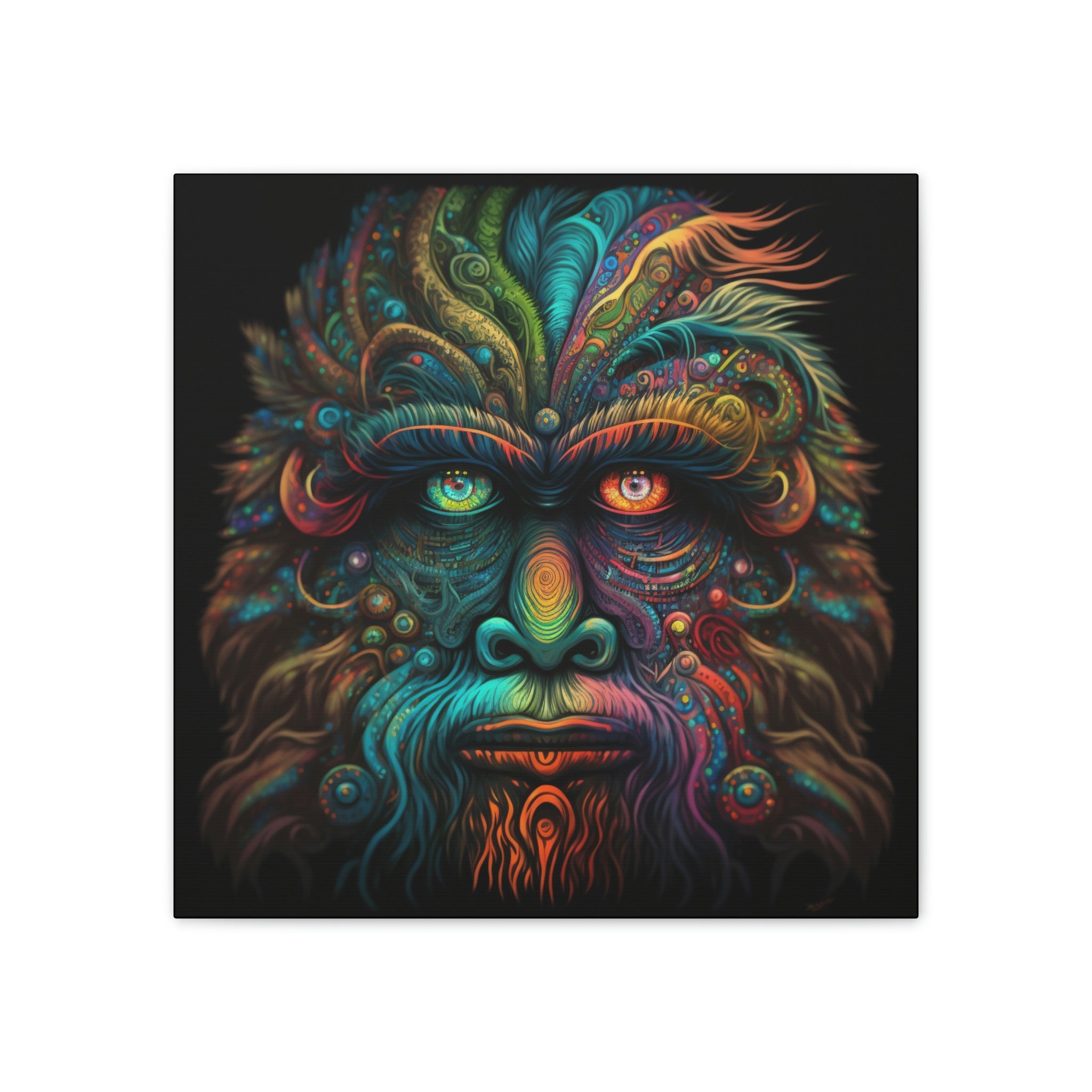 Psychedelic Heterochromia Sasquatch Wall Art, Colorful Monster Art Boho ...