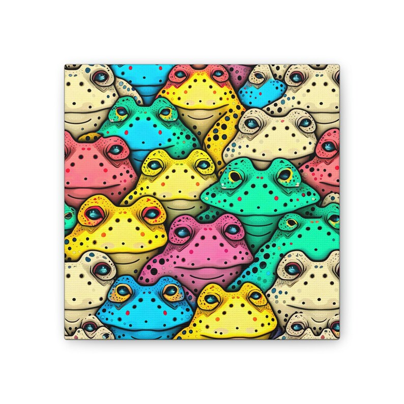 Trippy Toads Looking Canvas Wall Art, Toad Decor Nature Wall Art ...