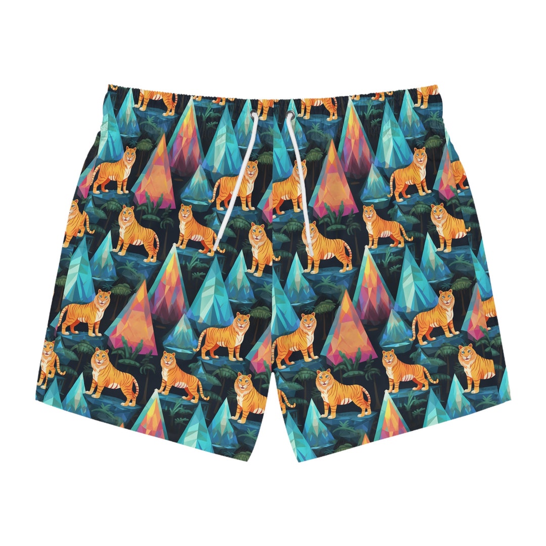 Tiger Pyramid Swim Trunks - Etsy