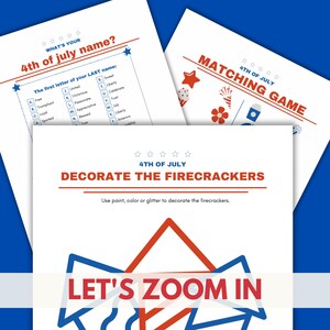 4th of July Activity Pages, Patriotic Games (printable PDF) - Etsy