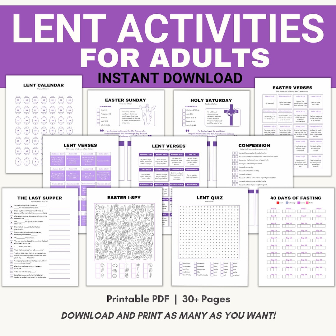 Lent Activity Pack for Adults!!! / Lent Activity Pack / Easter ...