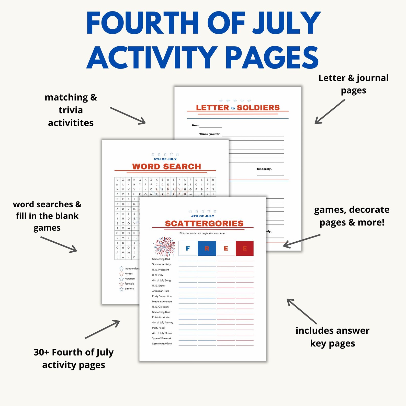 Fourth of July Activity Pages!!! / Fourth of July / Patriotic ...