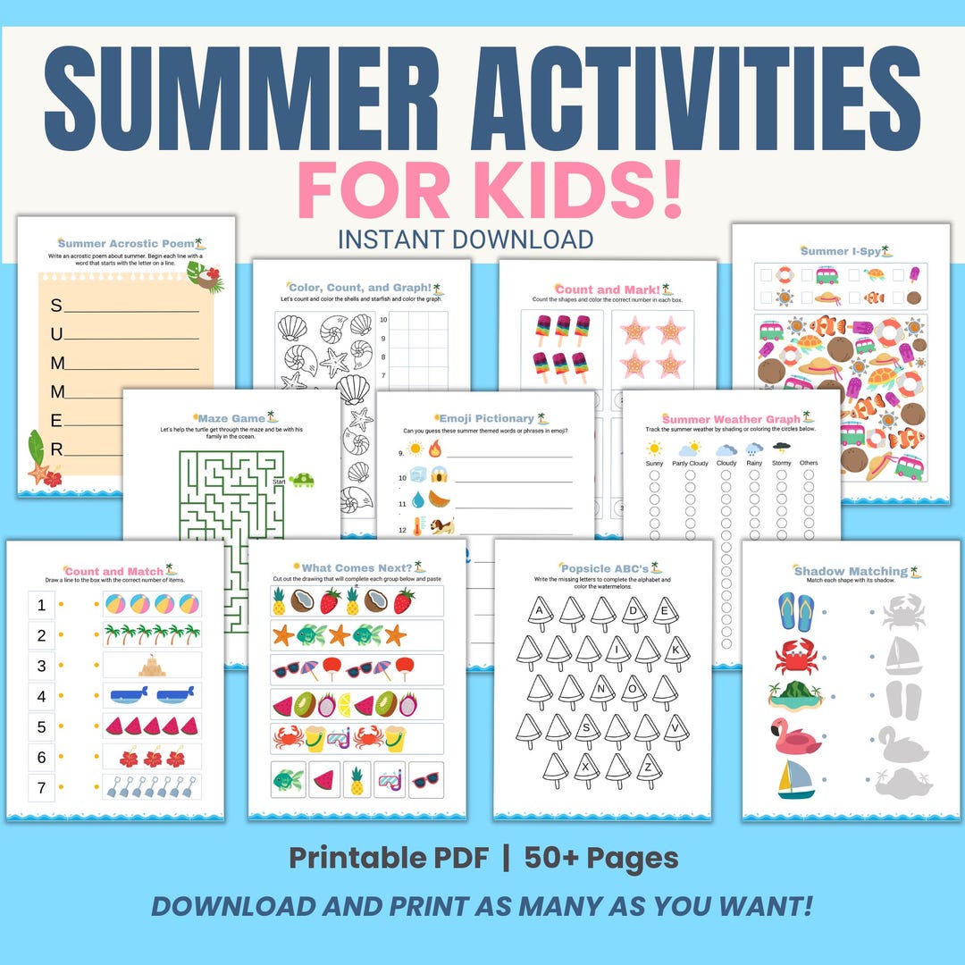 Summer Activities for Kids! / Summer Kids Activities / Summer Activity ...