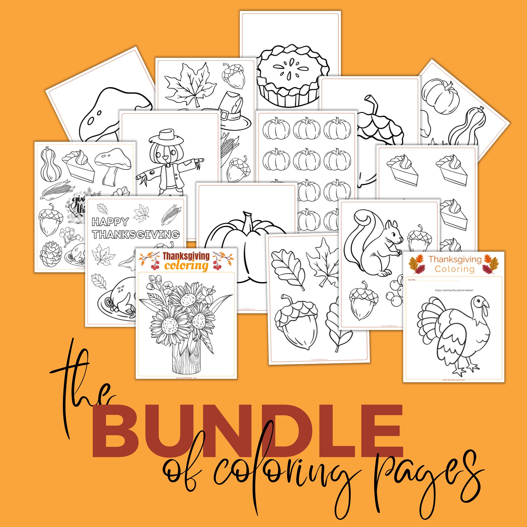 Fall & Thanksgiving Coloring Pages for Kids; Fall Coloring Fun ...