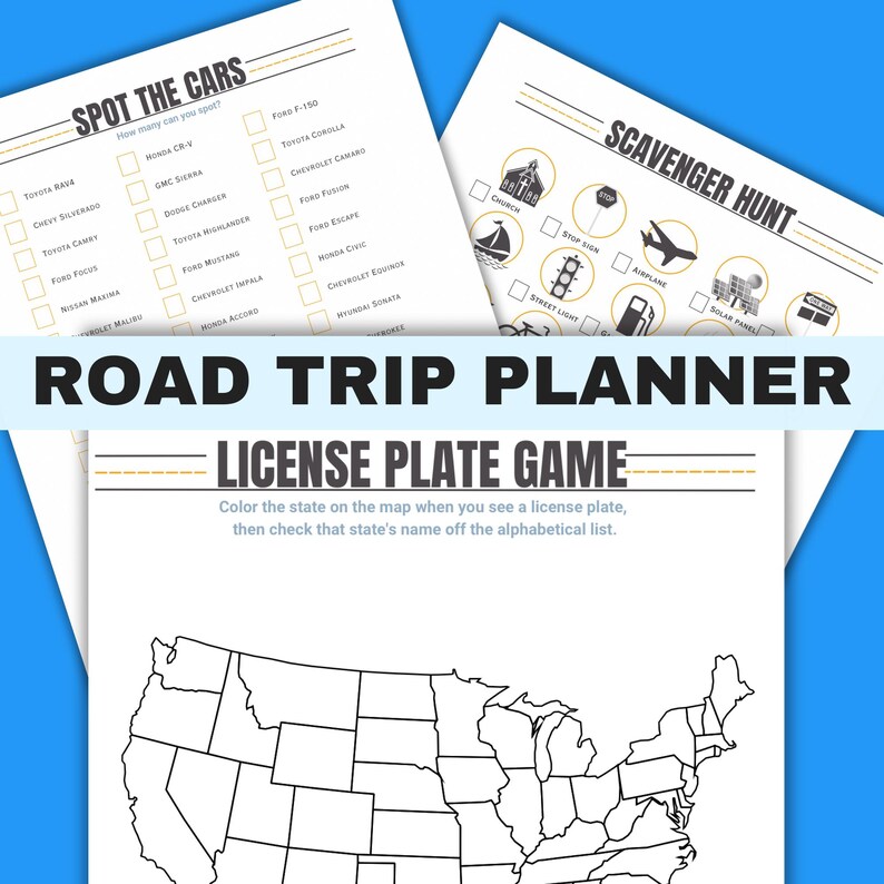 Road Trip Planner & Activities, 50 Page Printable (PDF) - Etsy