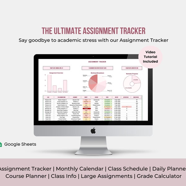 Assignment Tracker Excel - Etsy