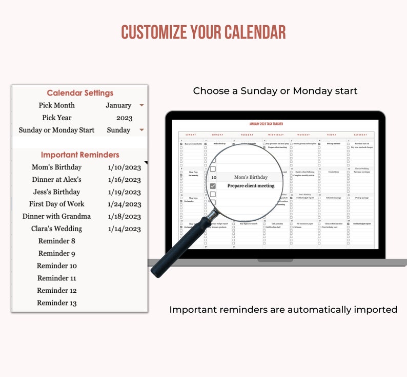 Dynamic to Do List and Calendar Google Sheets Task Tracker Spreadsheet ...