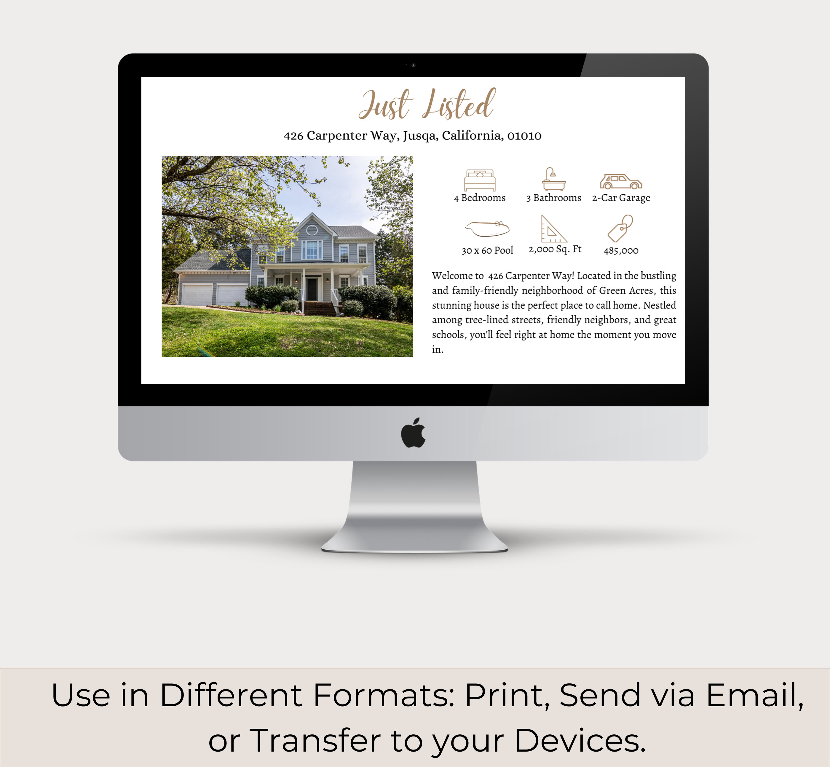 Professional Real Estate Home Feature Sheet Template | Canva Editable ...