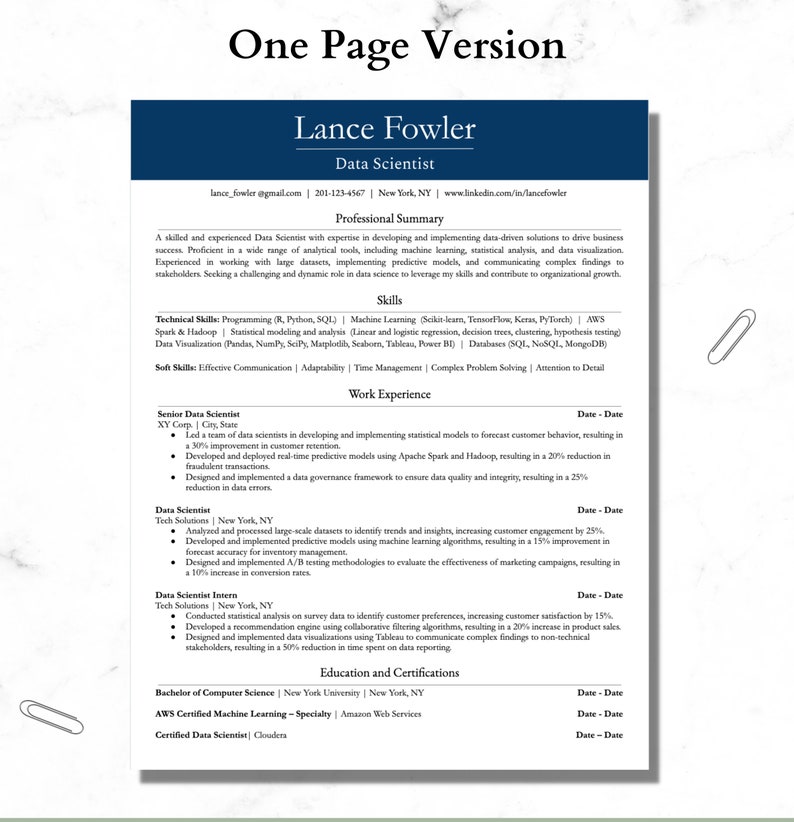 Executive ATS Resume Template | Cover Letter and References Template | Word and Google Docs ...
