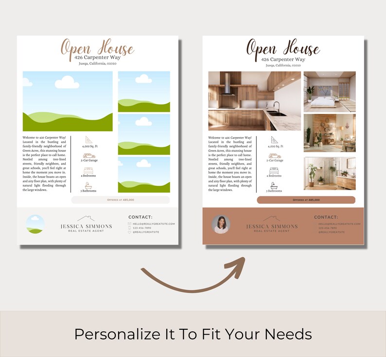 Modern Open House Template Canva Editable Template Real Estate ...