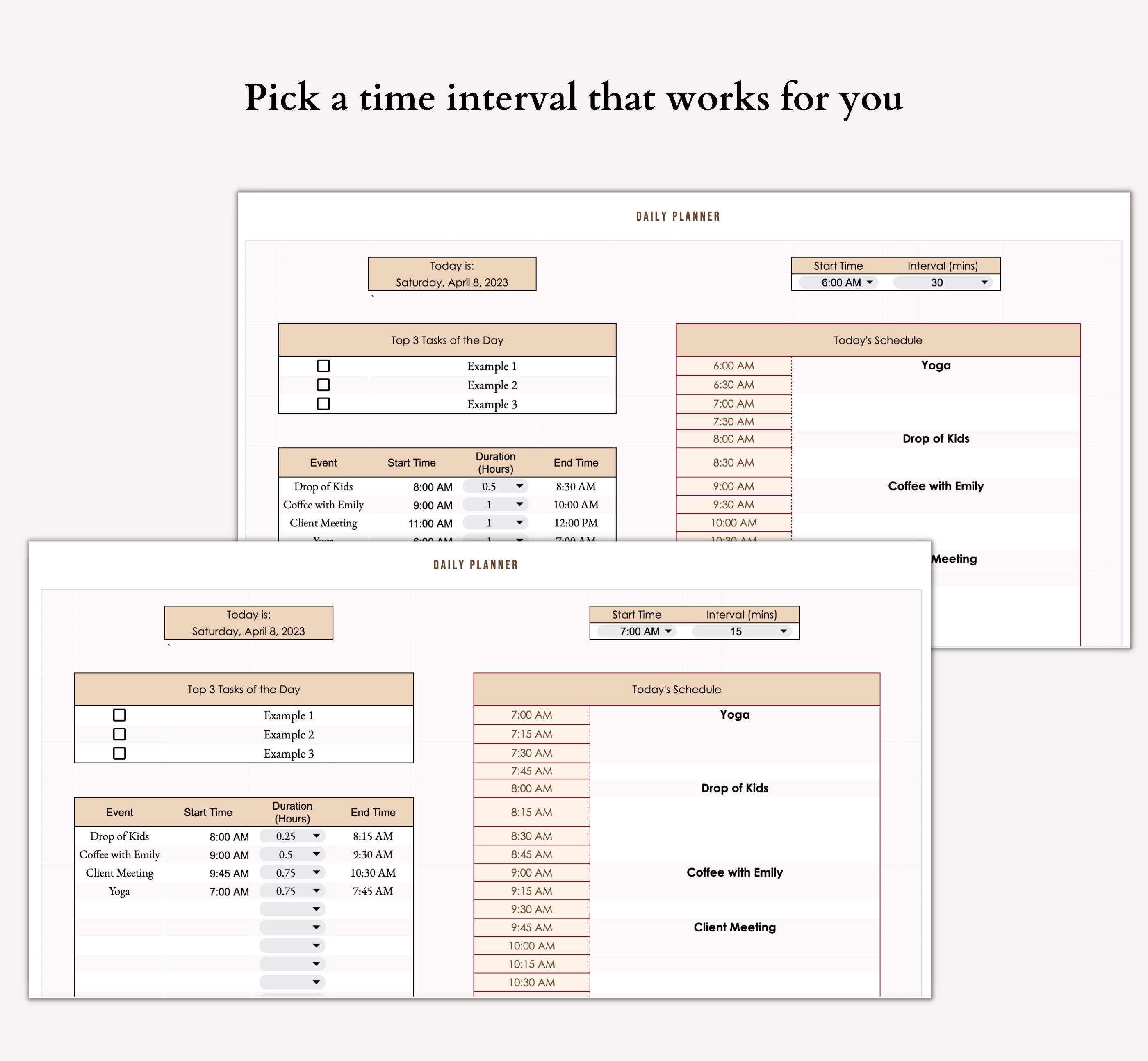 Timebox Planner | Daily Planner | Google Sheets Spreadsheet | Daily ...