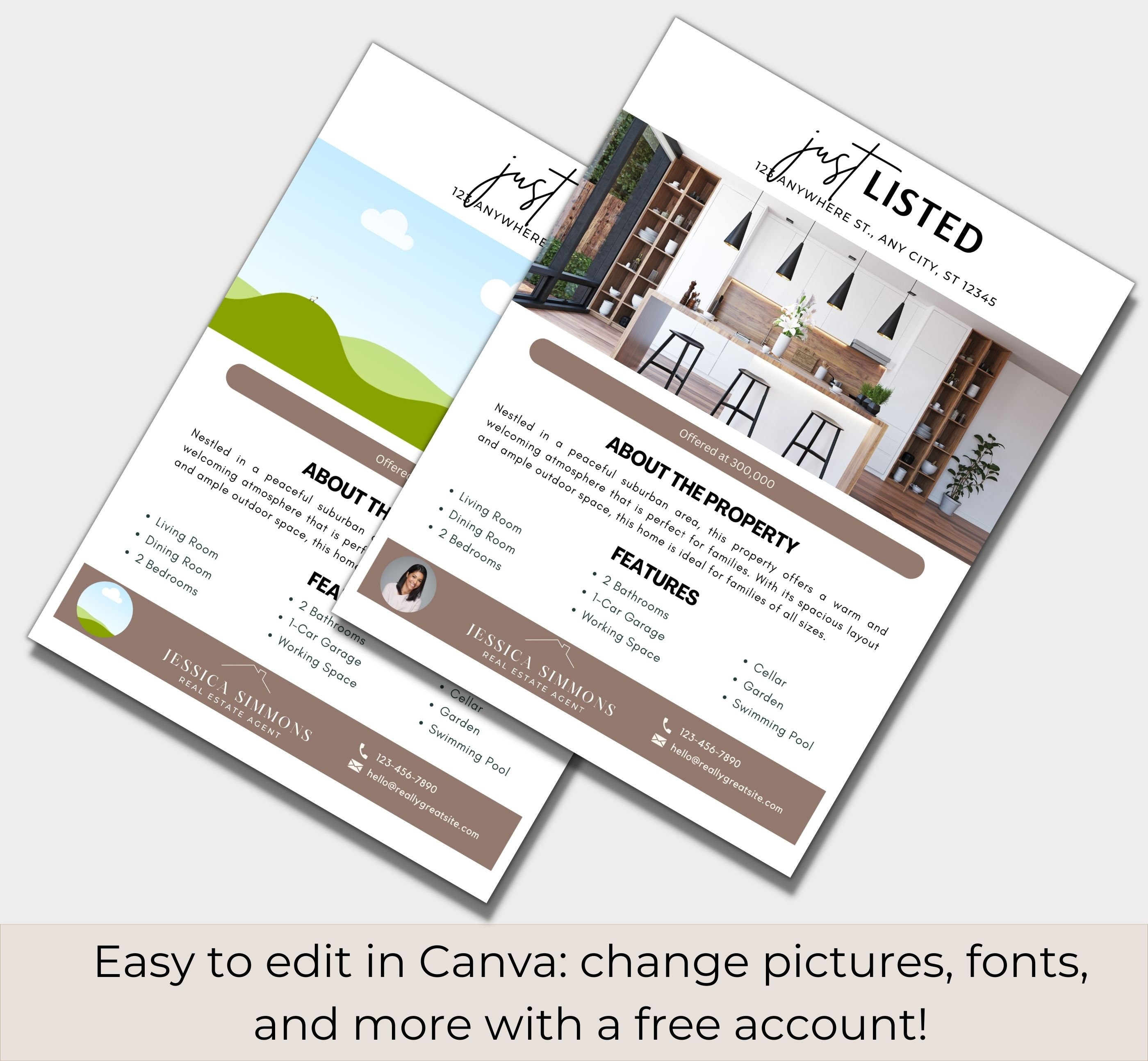 Professional Real Estate Home Feature Sheet Template | Canva Editable ...
