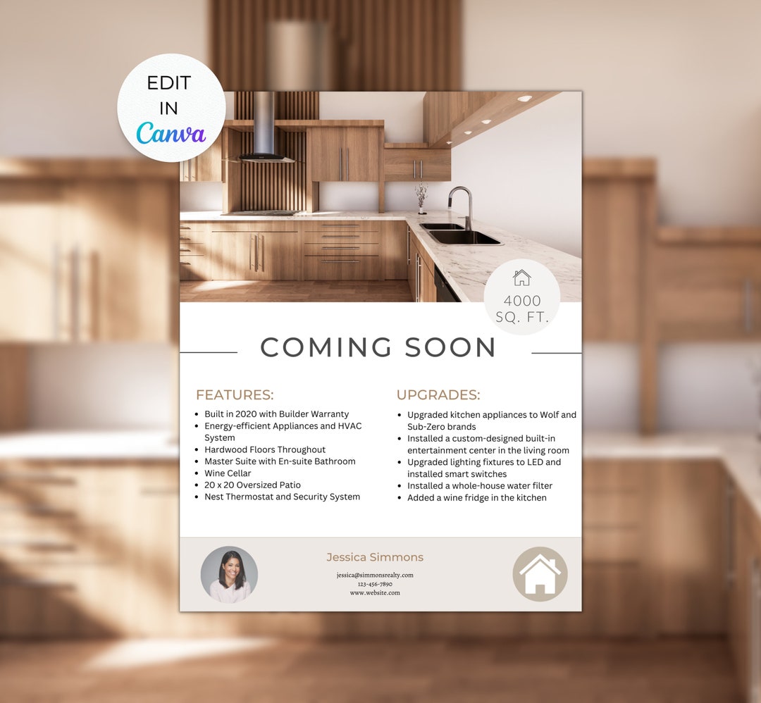 Editable Real Estate Home Feature Sheet Template for Professionals ...