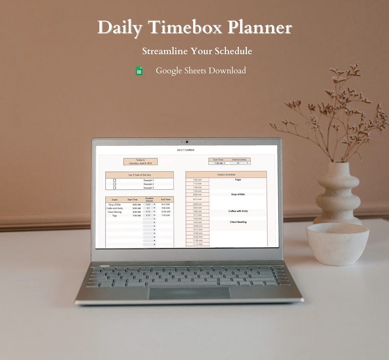 Timebox Planner | Daily Planner | Google Sheets Spreadsheet | Daily ...