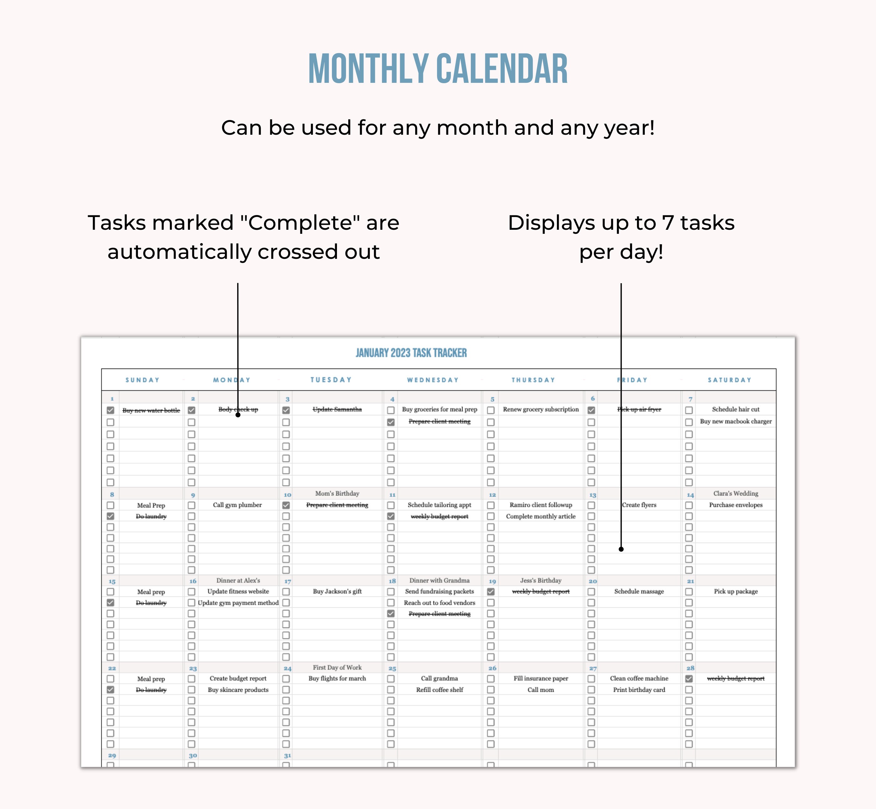 Dynamic to Do List and Calendar | Google Sheets Task Tracker Spreadsheet | Customizable Digital ...