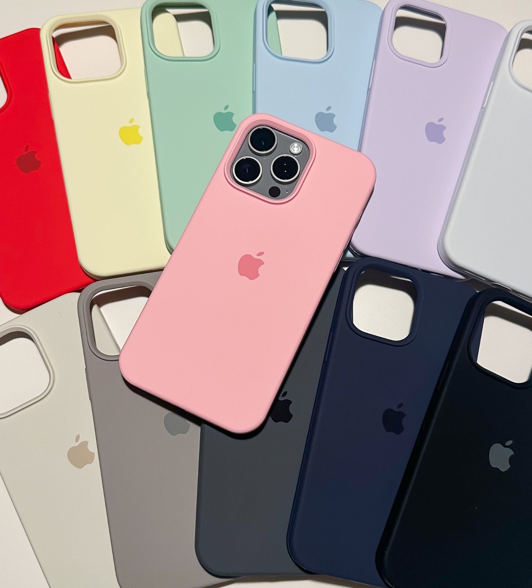 Charcoal Grey Logo Silicone Phone Case iPhone 15 14 13 12 11 Pro Max ...