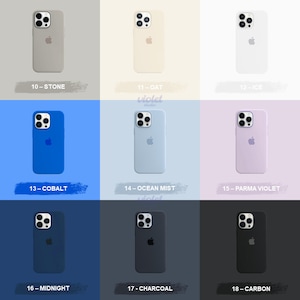 Solid Colour Silicone Phone Case iPhone 14 13 12 11 Pro Max Cover ...