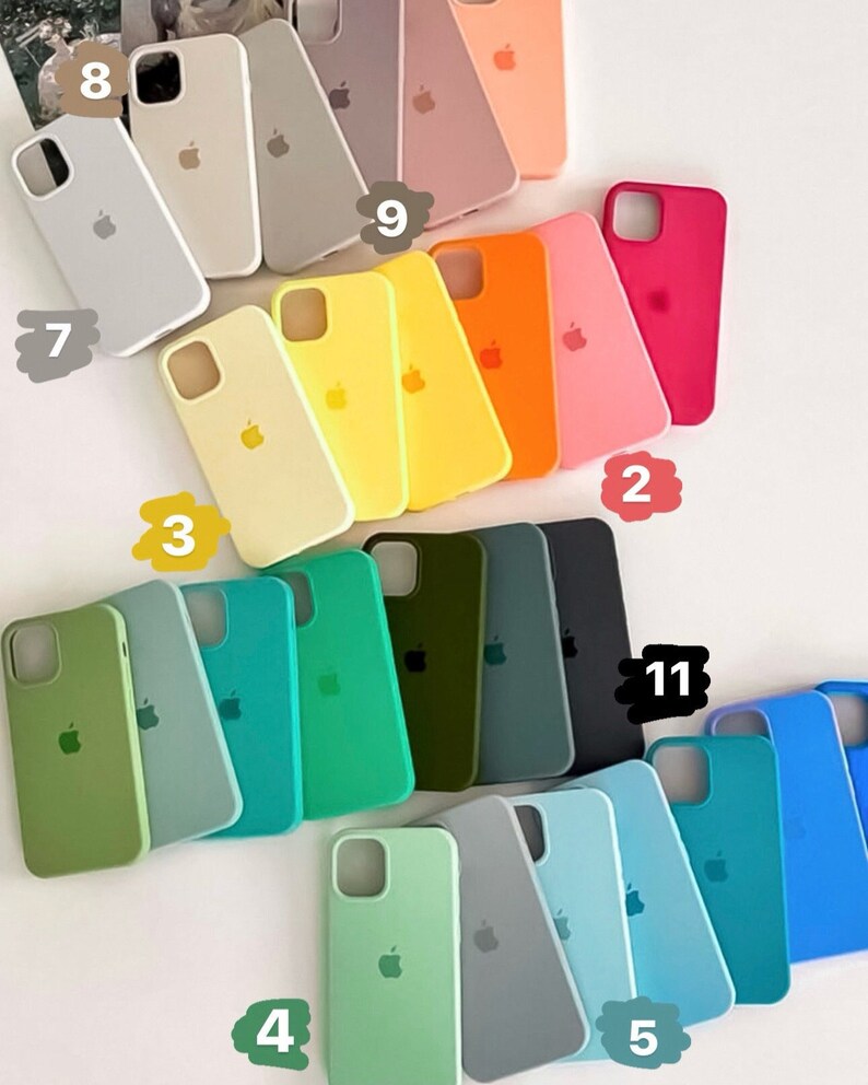 Solid Colour Silicone Phone Case iPhone 14 13 12 11 Pro Max Cover ...