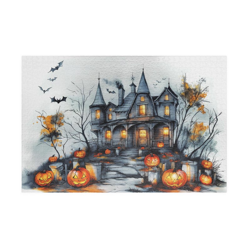 Puzzle 1000 Piece Haunted Halloween House Puzzle 1000 Pieces of Spooky ...