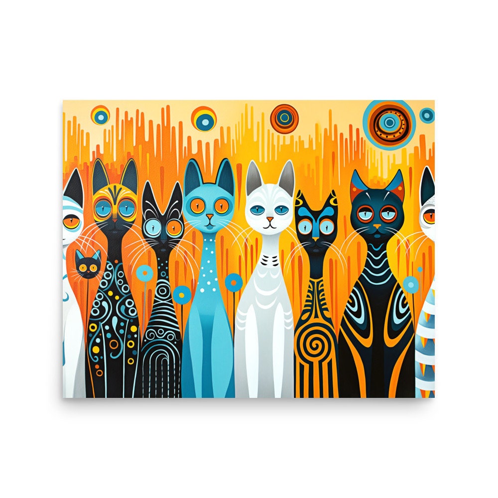 Cats Chilling in Full Color 4 Colorful Poster Perfect Wall Decoration ...