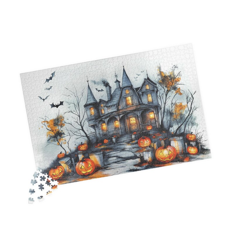 Puzzle 1000 Piece Haunted Halloween House Puzzle 1000 Pieces of Spooky ...