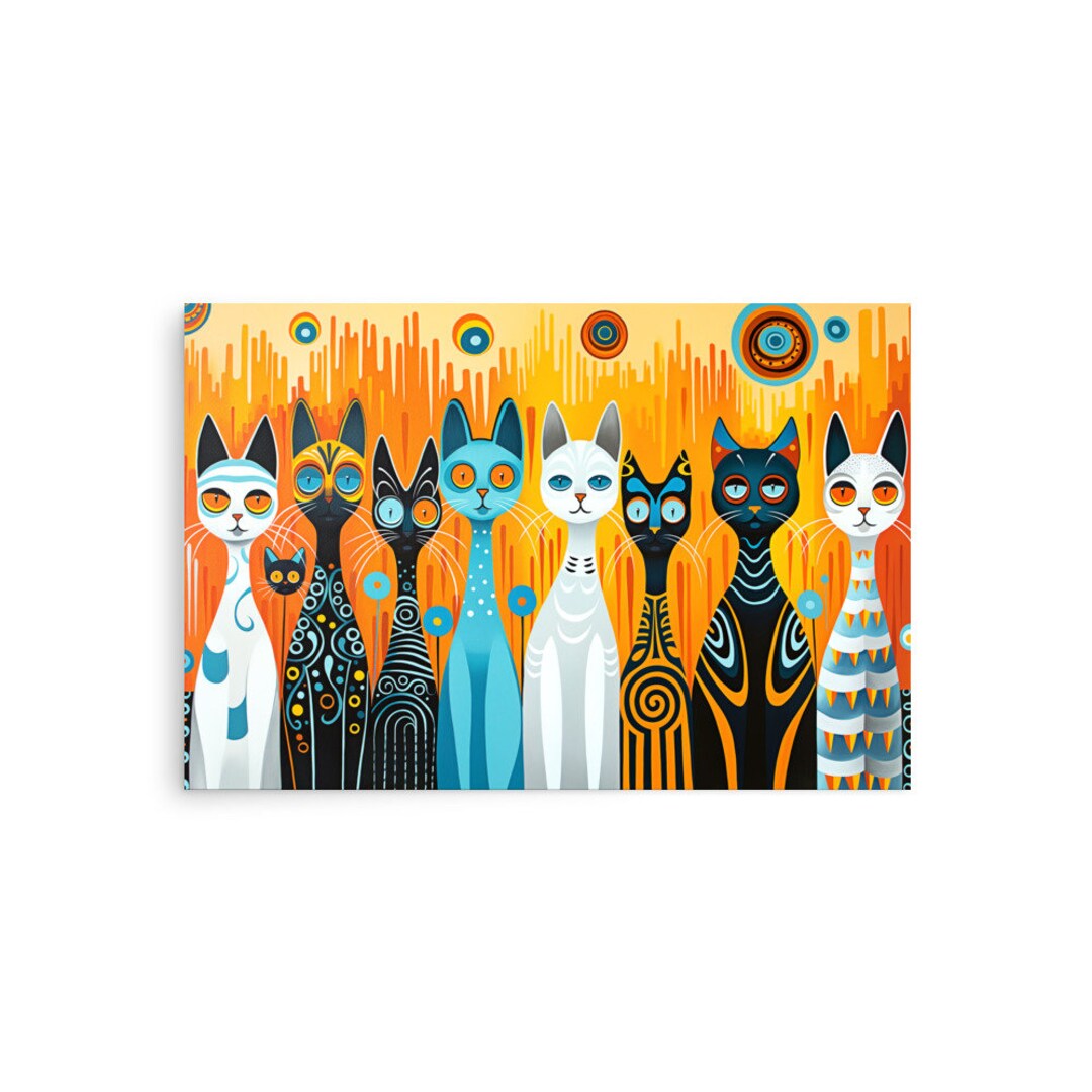 Cats Chilling in Full Color 4 Colorful Poster Perfect Wall Decoration ...