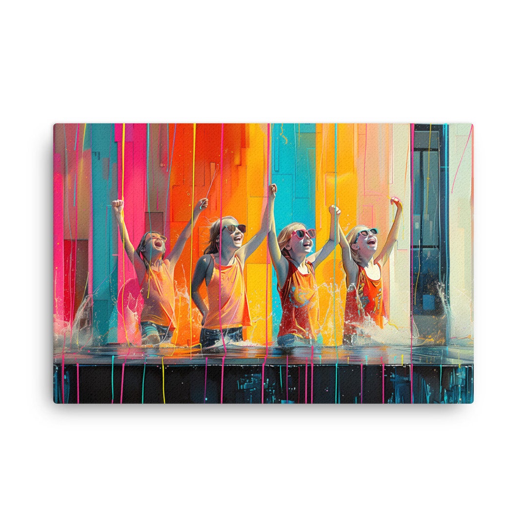 Pop Art, Digital Contemporary Art Print, Colorful Wall Art, Playing ...