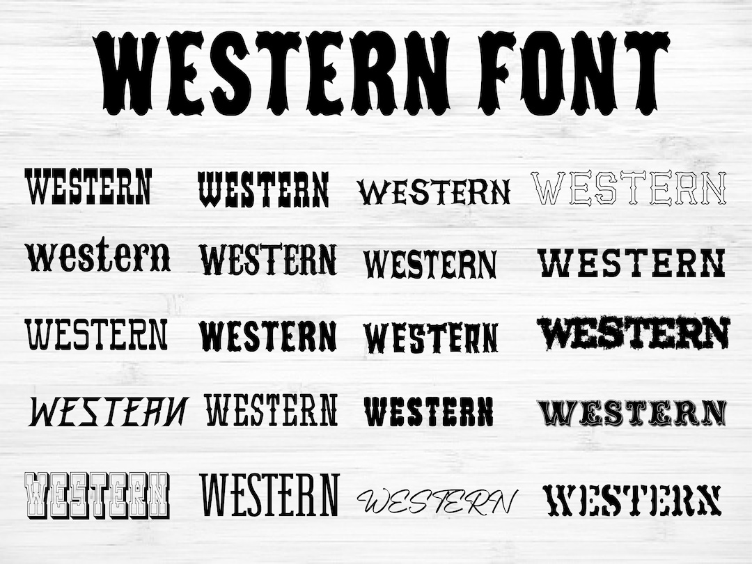 Western Font Bundle: Cowboy Style (TTF SVG) Digital Download - Etsy