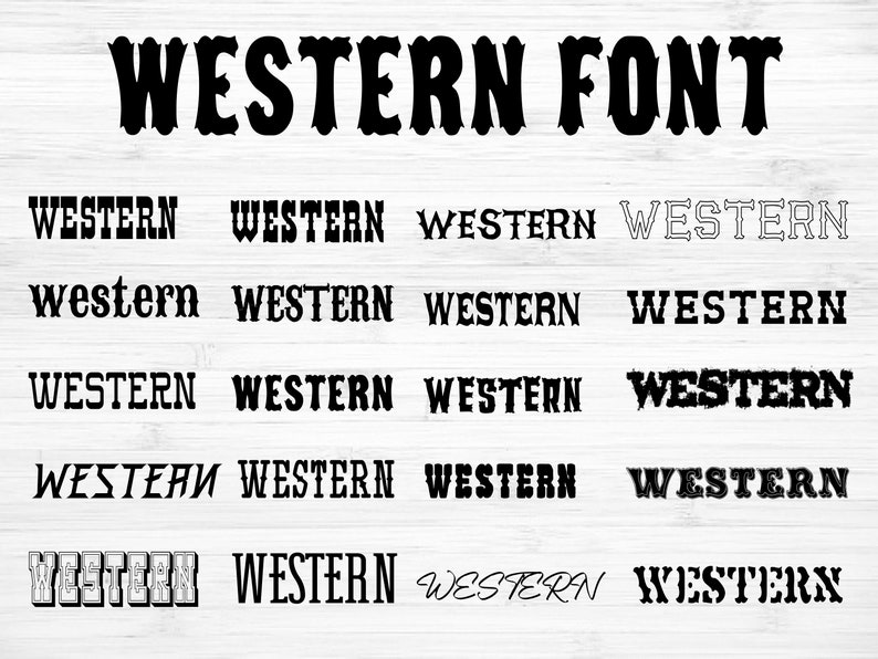 Western Font Bundle: Cowboy Style (TTF SVG) Digital Download - Etsy