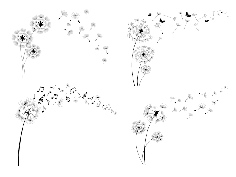 Pusteblumen svg Bundle , Pusteblume png , Löwenzahn Wandbild ...
