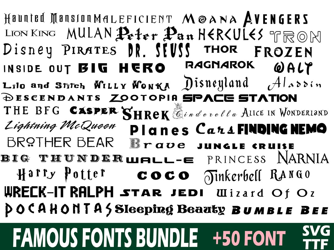 Famous Font Bundle , Trendy Fonts Bundle , Fonts Svg Bundle , Script ...