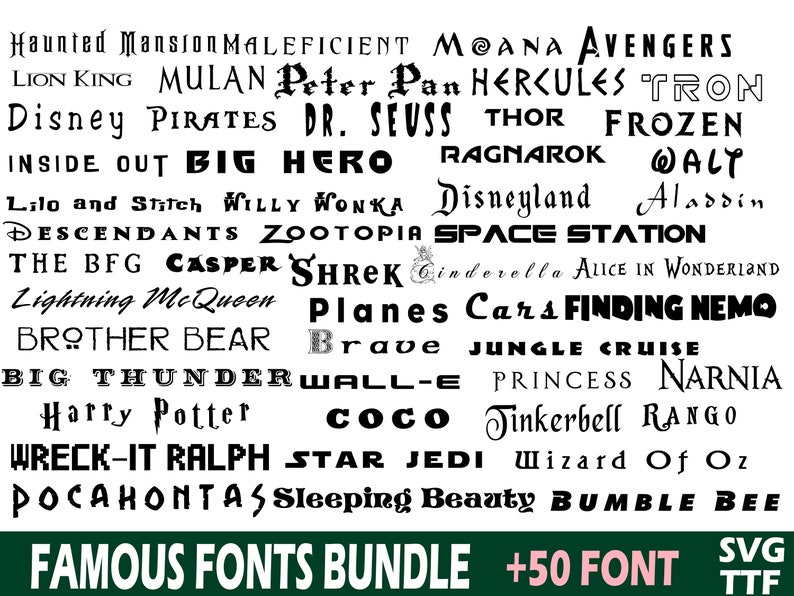 Famous Font Bundle , Trendy Fonts Bundle , Fonts Svg Bundle , Script ...