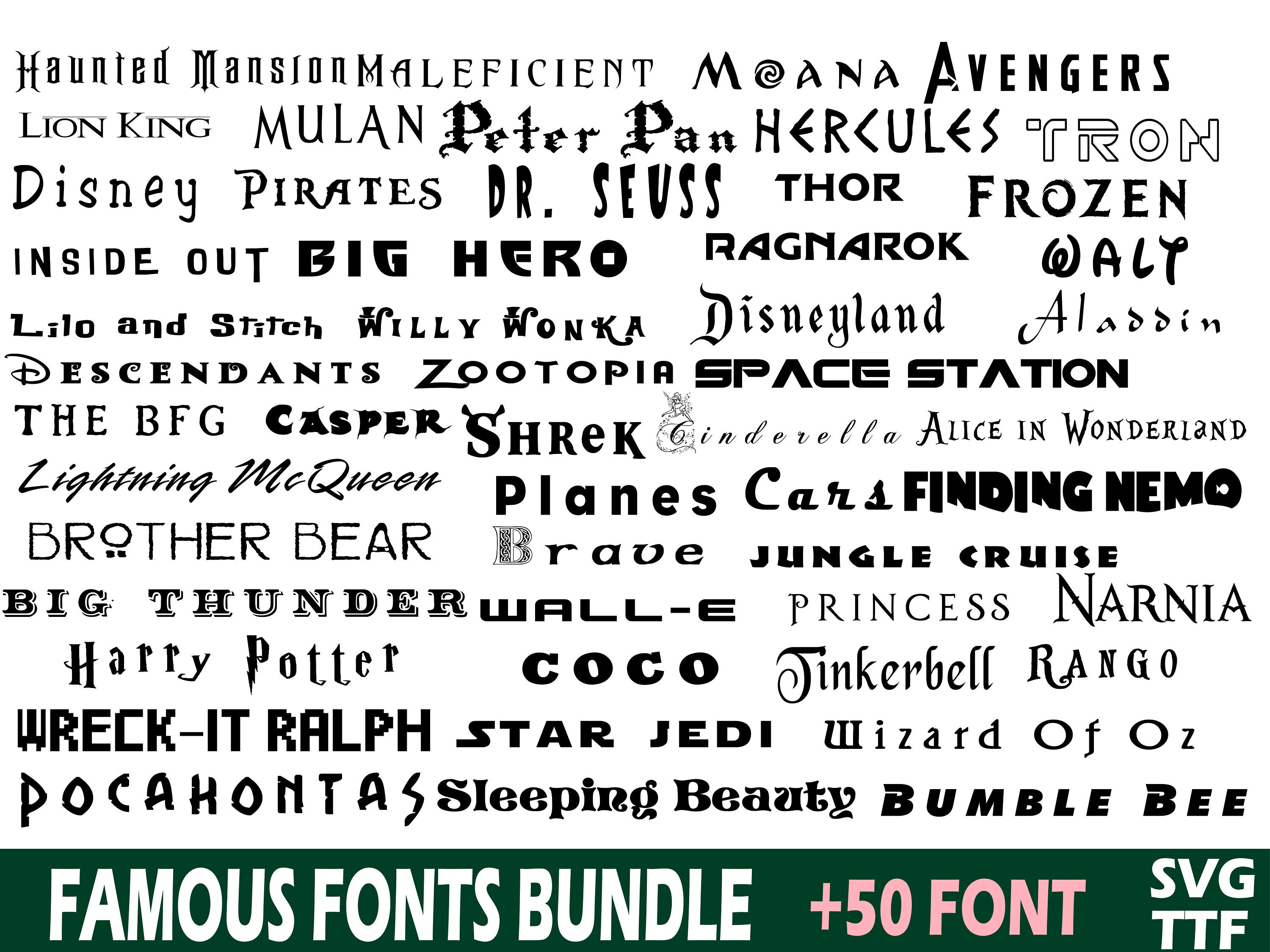 Famous Font Bundle , Trendy Fonts Bundle , Fonts Svg Bundle , Script ...