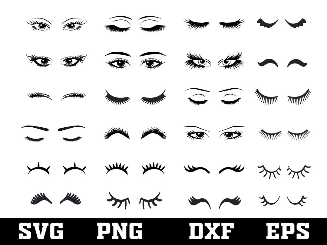 Eyelashes Svg Bundle , Lashes Svg , Women Eye Svg - Etsy