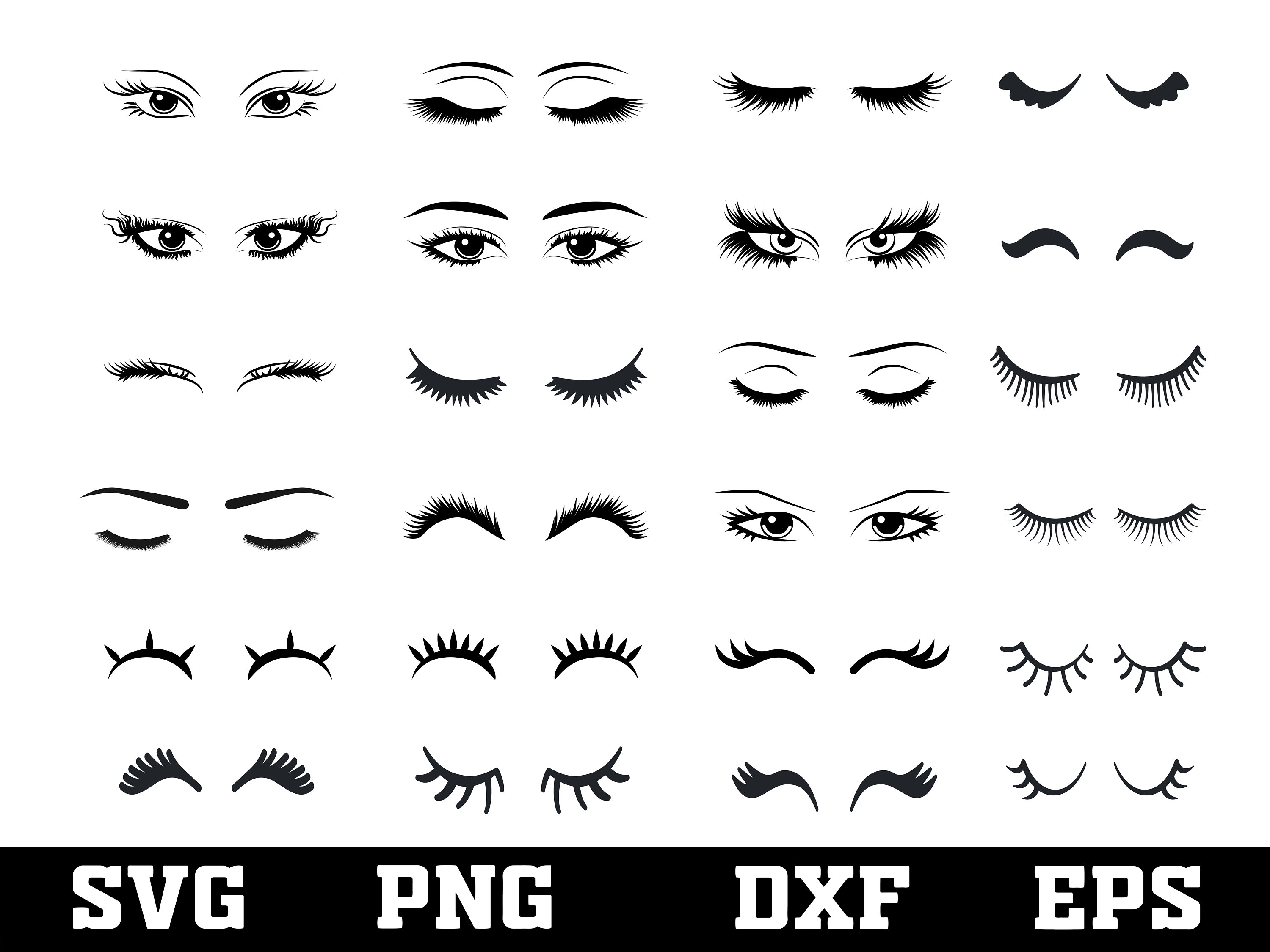 Eyelashes Svg Bundle , Lashes Svg , Women Eye Svg - Etsy