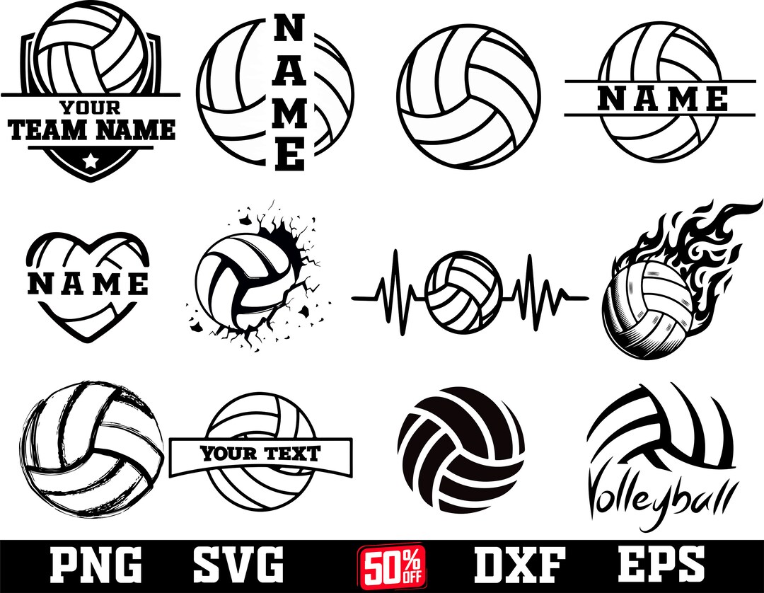 Volleyball Team Name SVG Bundle: Clip Art (digital Download) - Etsy