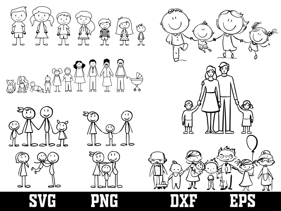 Stick Family Svg Bundle , Stick Family Clipart , Stick Family Cut File ...