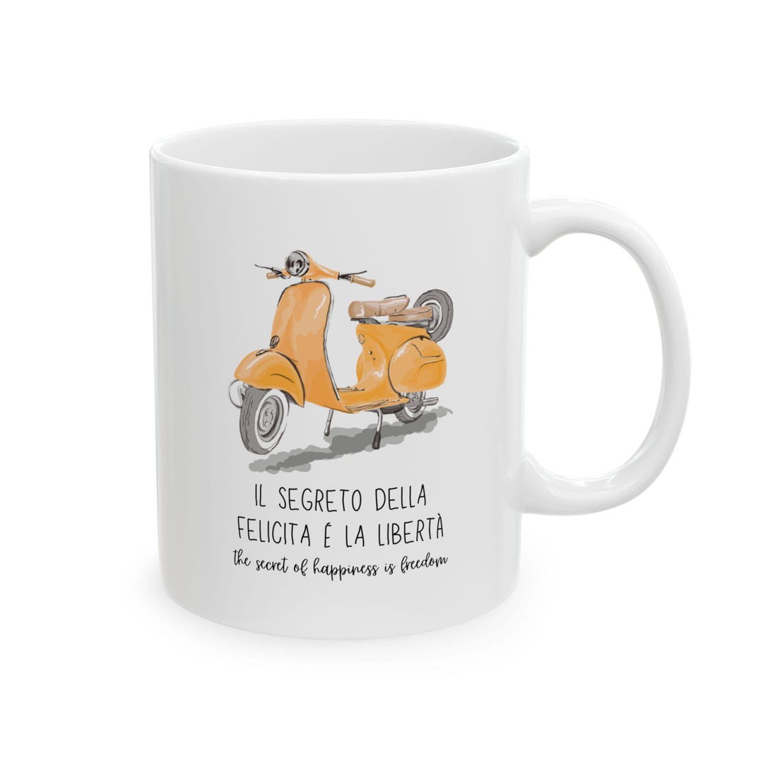Italian Vespa Ceramic Mug: Freedom Saying, Italy Souvenir - Etsy