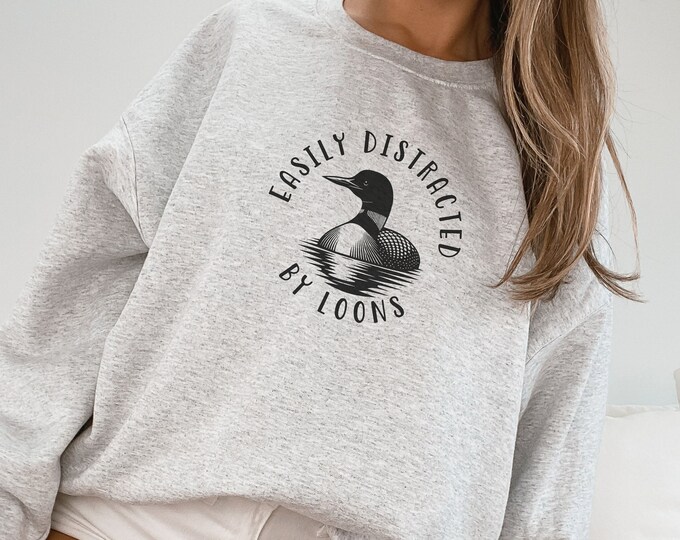 Loon, Easily Distracted by Loons, Unisex Heavy Blend™ Crewneck ...