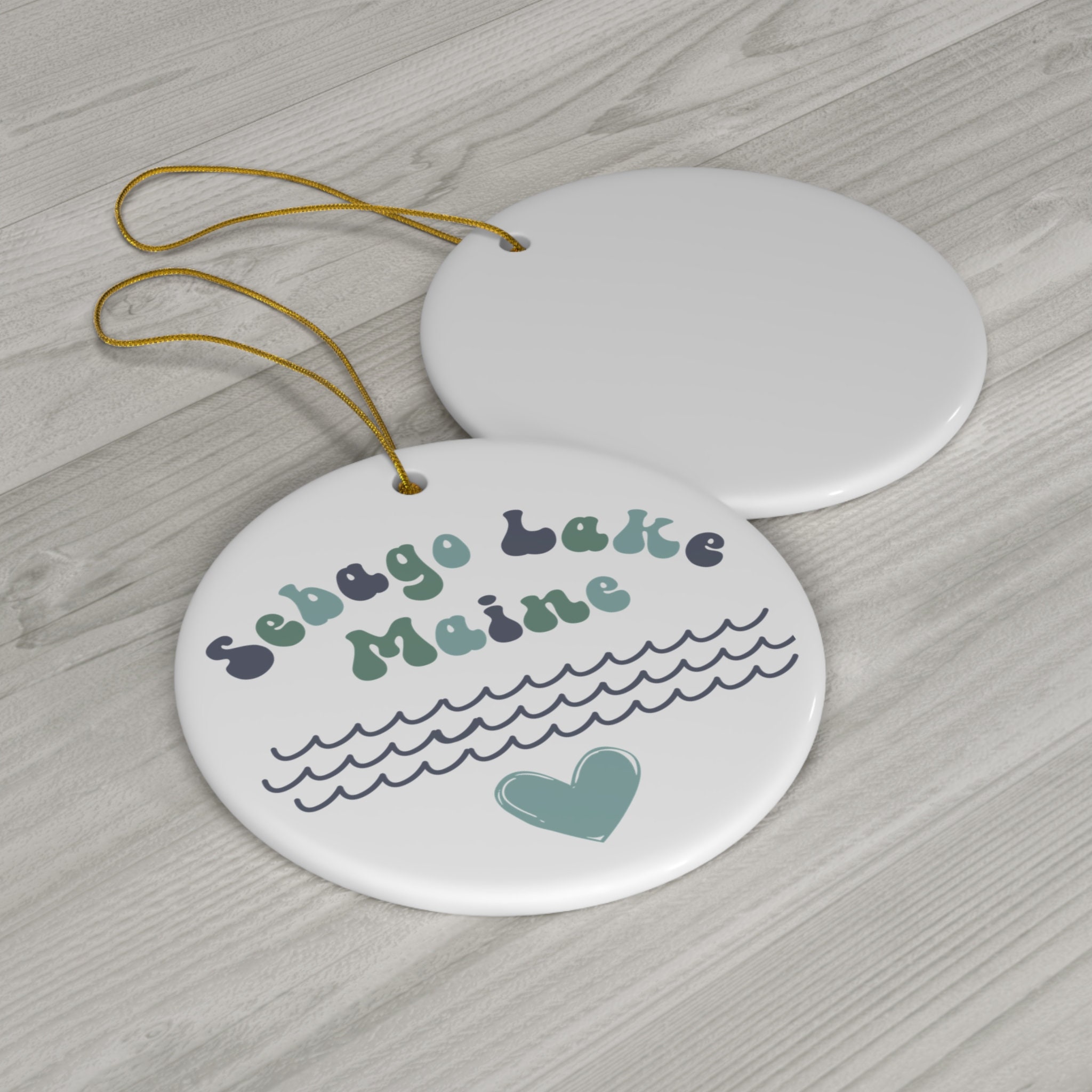Big Sebago, Lake, Maine, ME, Ceramic Ornament, Gift, Camp, Cabin ...