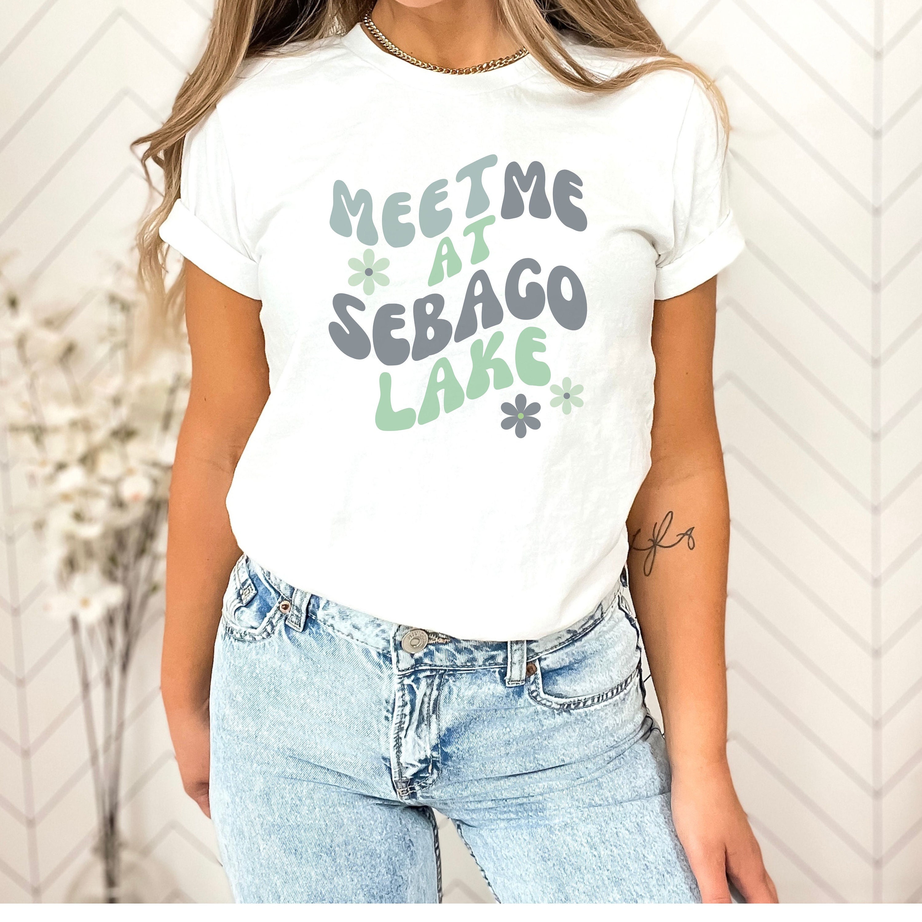 Retro Boho T-shirt meet Me at Sebago Lake Saying - Etsy