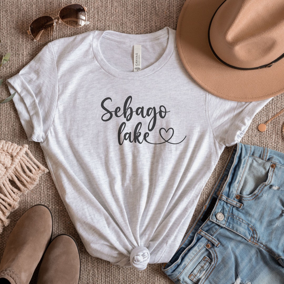 Sebago Lake T-shirt With Heart Cute Unisex Heavy Blend Tee, Pretty ...