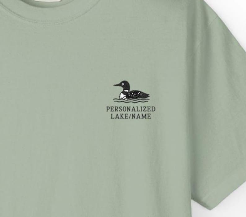 PERSONALIZED Embroidered LOON T Shirt Lake Comfort Colors Loons Unisex ...