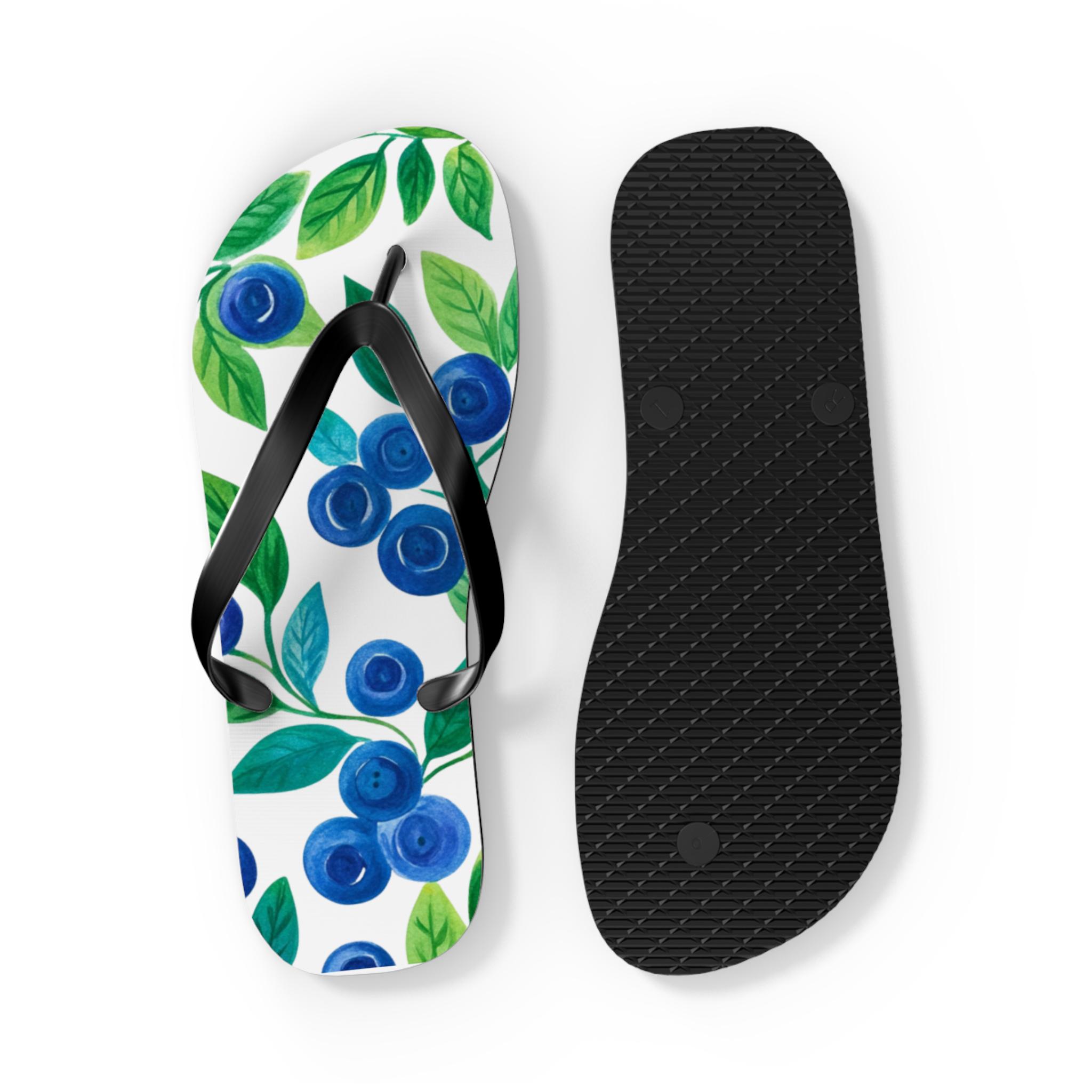 Wild Blueberry Flip Flops Shoes Sandals Blue Berry Beach Summer Coast ...
