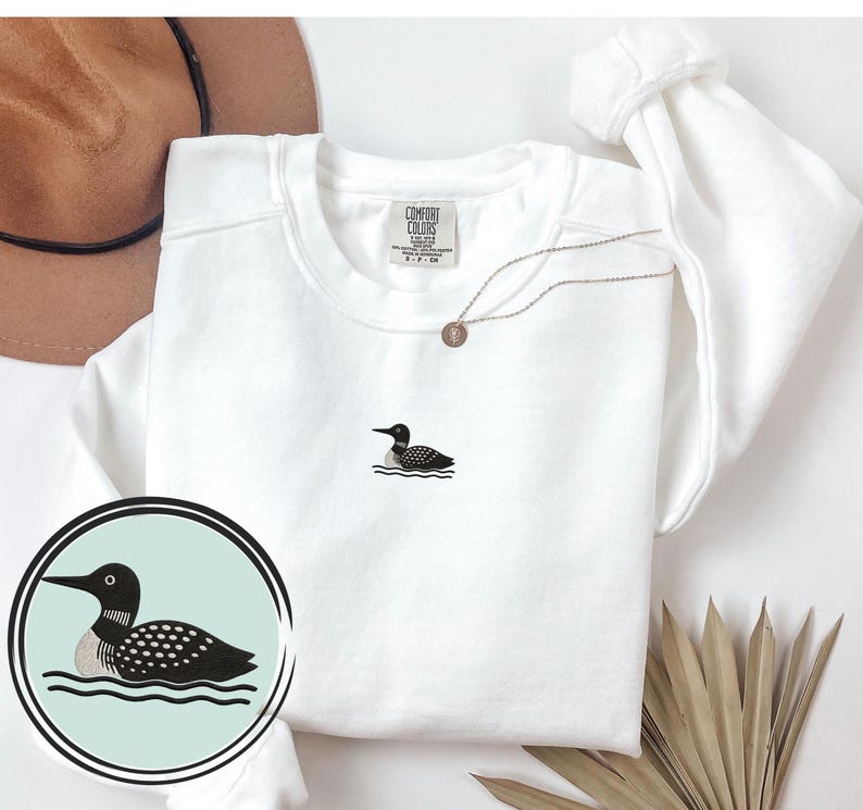 LOON Comfort Colors Embroidered Centered Sweatshirt Loons Unisex ...