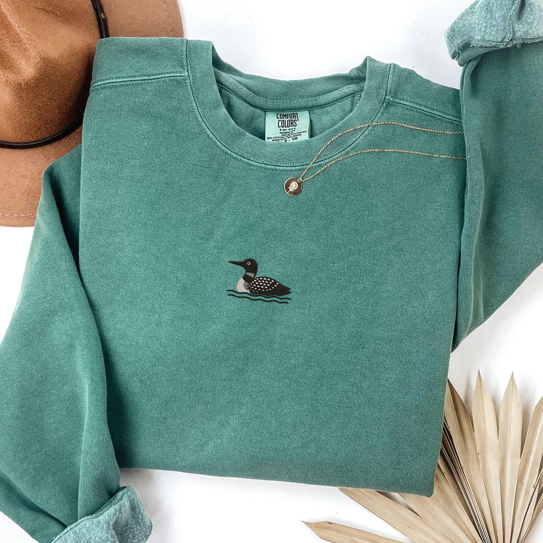 LOON Comfort Colors Embroidered Centered Sweatshirt Loons Unisex ...